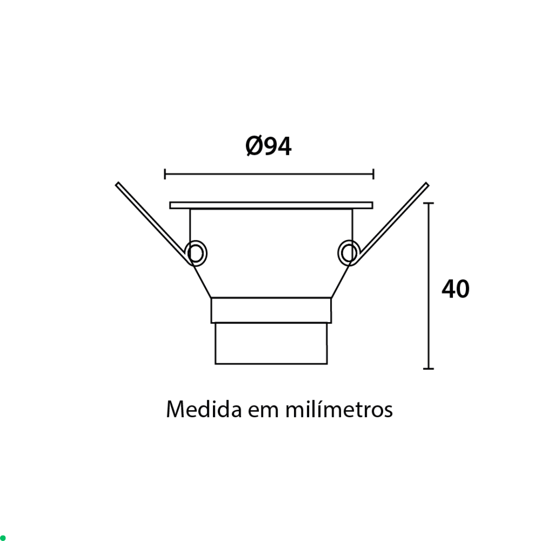 Spot LED Embutido Recuado Quadrado Preto 6W 3000K - Branco Quente